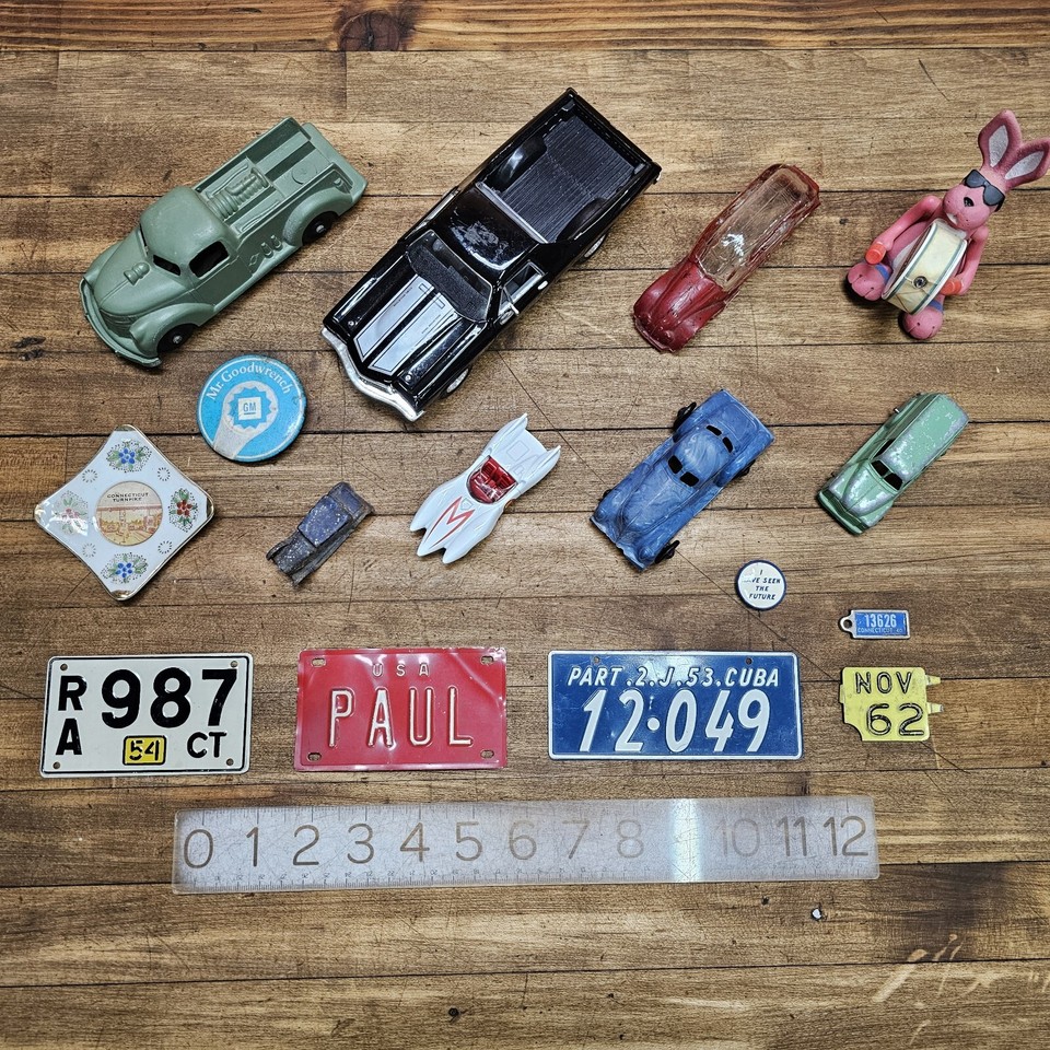 Vintage Cars 1950s-70s Plastic Model Cars Parts & METAL Plates MIXED ...