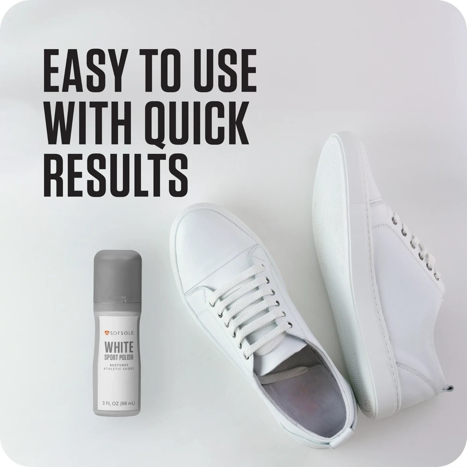 Sof Sole WHITE SPORT SHOE POLISH RESTORES ATHLETIC SHOES Sneaker ...