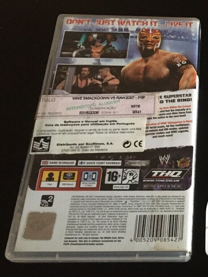 JEU WWE SMACKDOWN VS RAW 2007 FEATURING ECW SONY PSP EDITION PAL ...