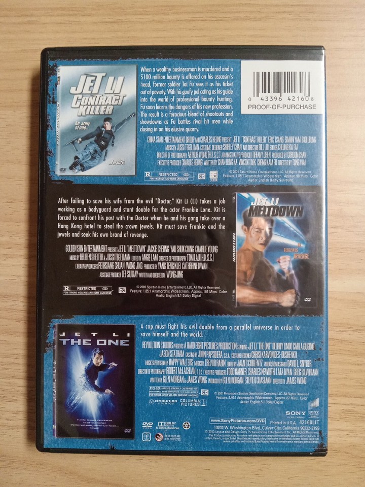 Jet Li 3-Movie Collection: The One/Meltdown/Contract Killer (DVD, 2013 ...