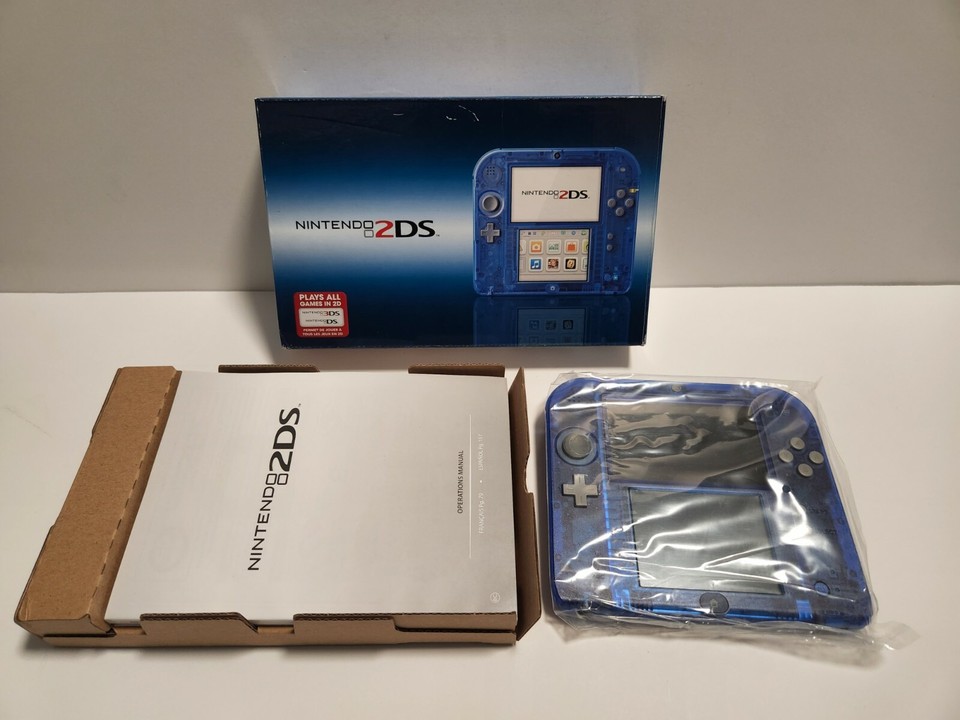 Nintendo 2DS Crystal Blue Handheld Console Bundle with Original Box ...