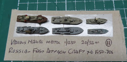 Russian Fast Attack Craft x 6 1950-70s by Various Makes, Scale 1/1250 ...