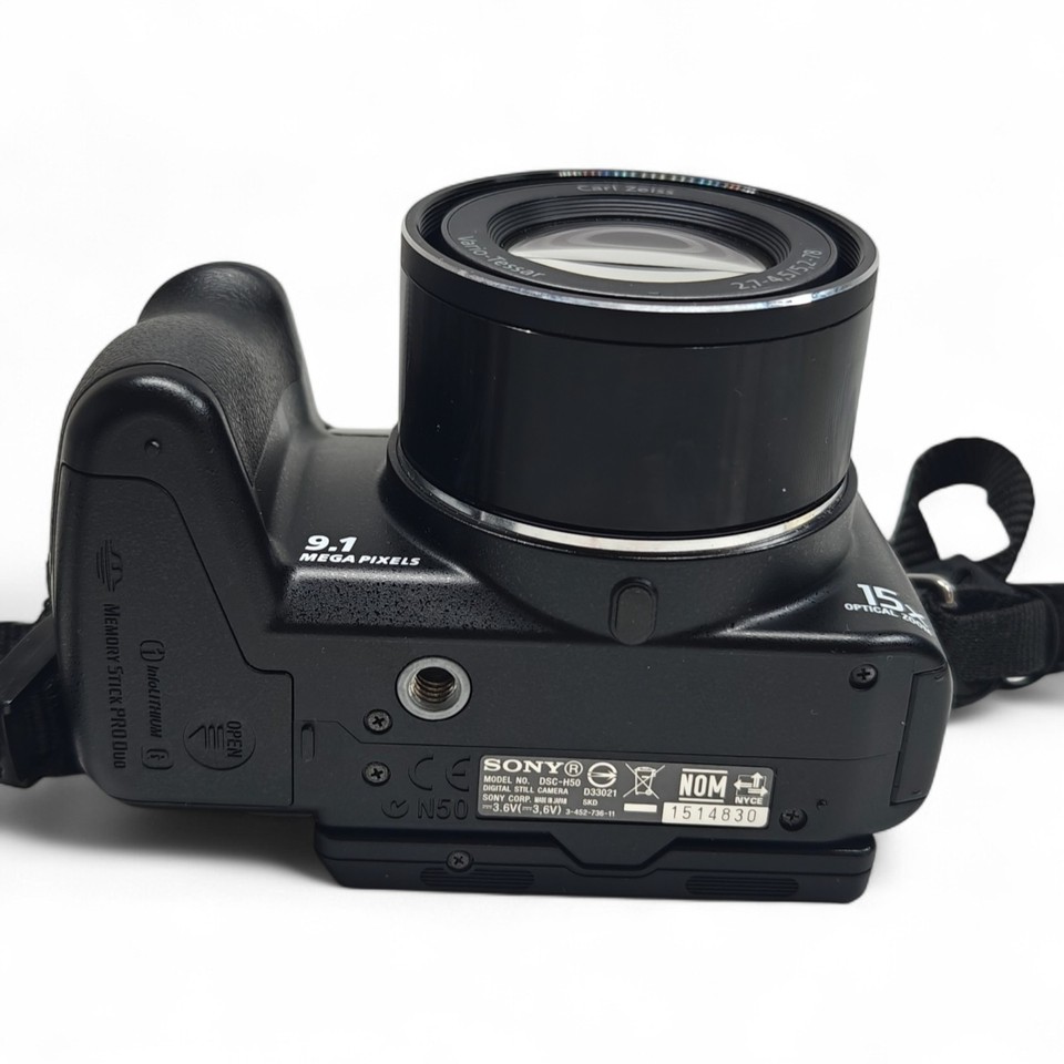Sony Cyber-shot DSC-H50 9.1MP Digital Bridge Camera Black 15x Zoom with ...