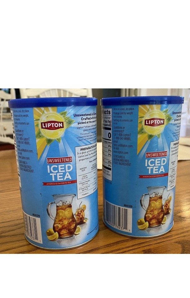2x Lipton Unsweetened Instant ICED Tea Mix-New Stock Release, Regular ...
