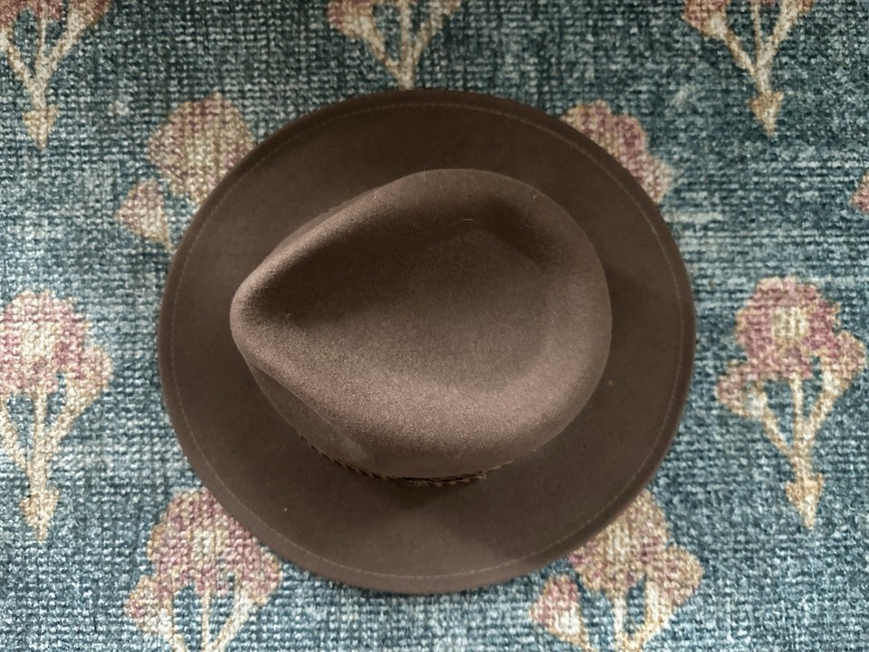 Vintage Flex Felt Fedora Hat 100% Wool Braided Band Floral ...