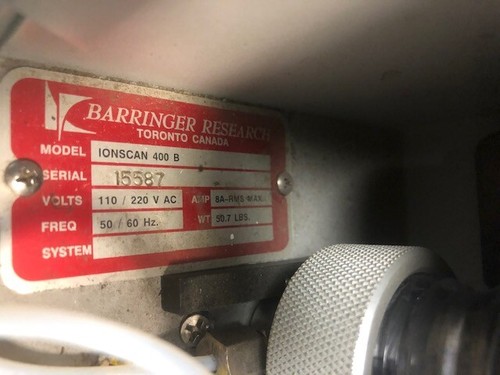 BARRINGER INSTRUMENTS IONSCAN MODEL 400B Explosive Trace Detection ...