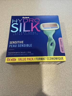 Schick Hydro Silk 5-Blade Sensitive Care Razor Cartridge Refills 6 ...