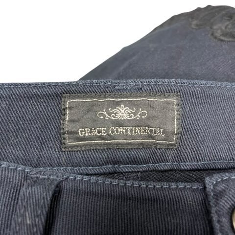 Grace Continental Floral Embroidered Stretch Tapered Pants Black 36M | eBay