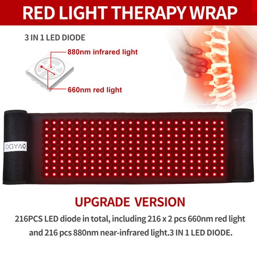 660nm 880nm Red Near Infrared Light LED Therapy Waist Wrap Pad Belt ...