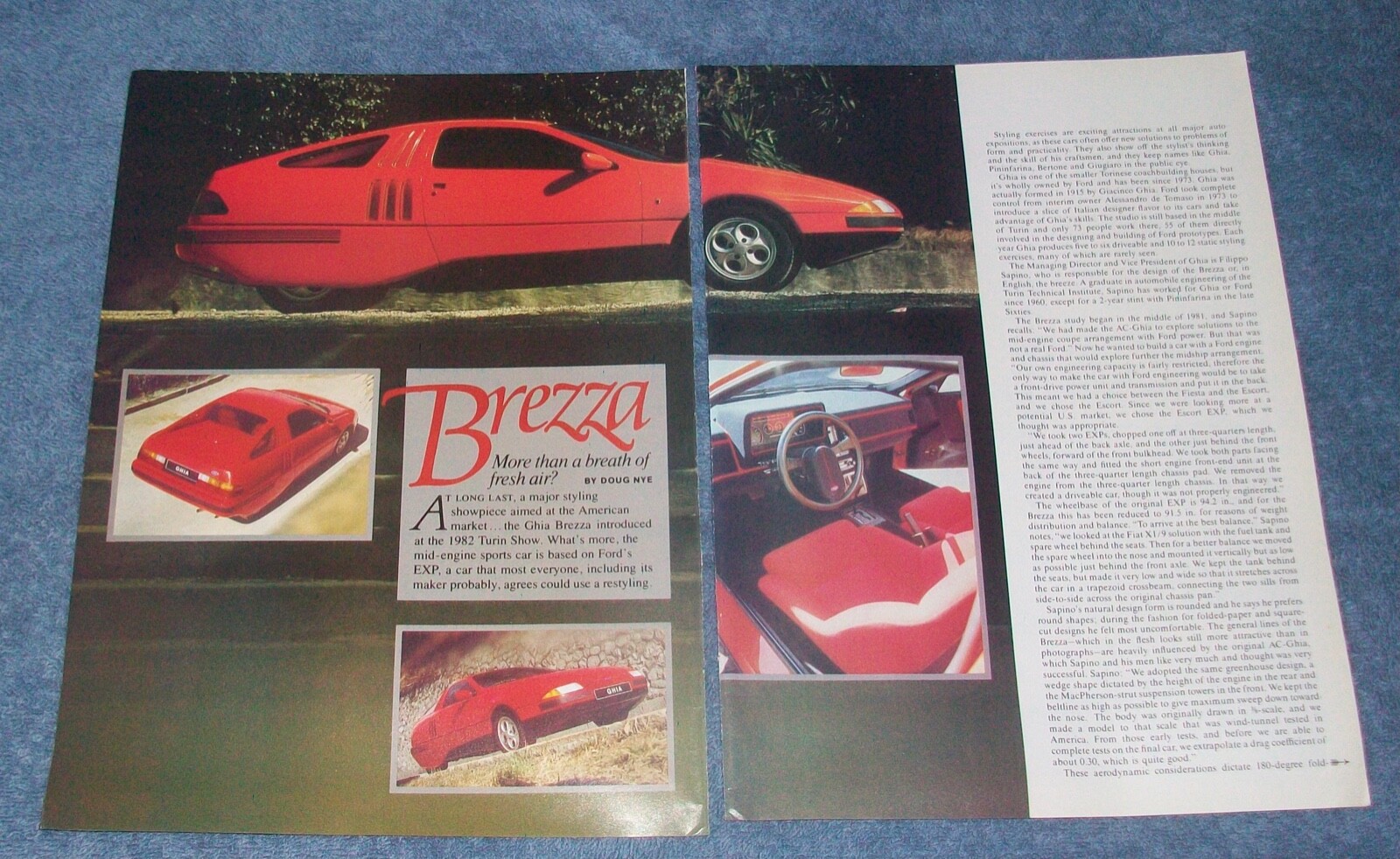1982 Ford Ghia Bodied Brezza Custom Concept Car Vintage Info Article | eBay