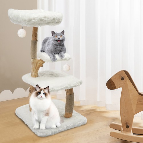 4 Tiers Pet Activity Tree Wood Cat Climbing Frame Cats Climbing Frame ...