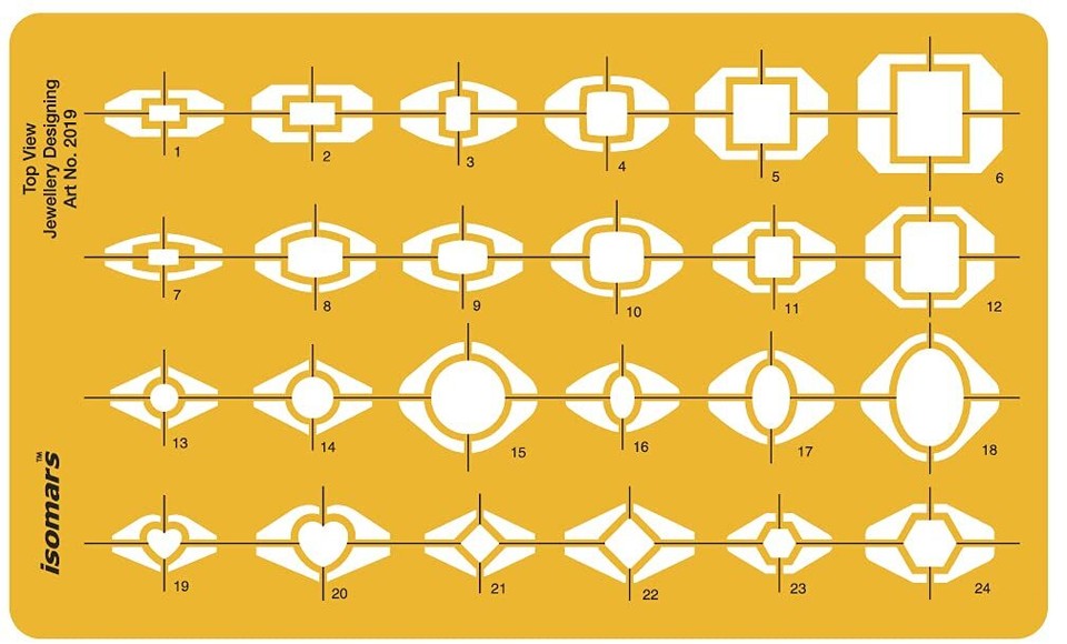 Gemstone Shapes Symbols Drawing Drafting Template Stencil Combo - Set ...