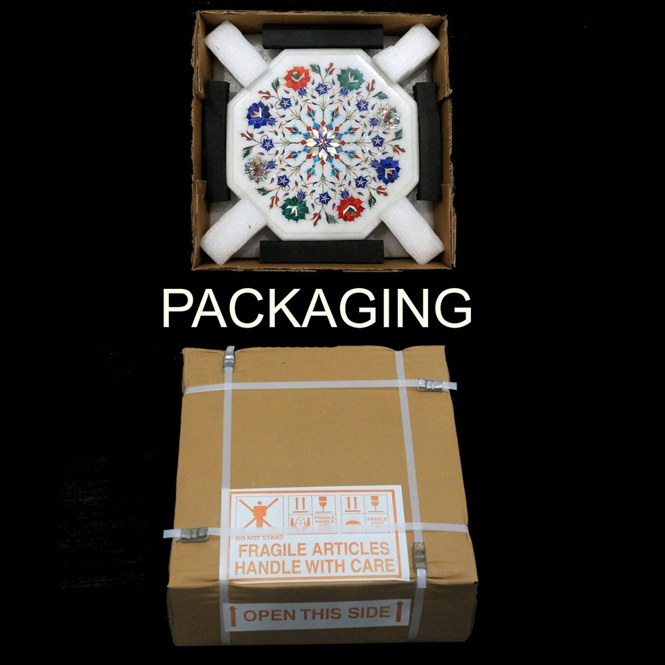 15" corner Marble Table Top Precious stone Inlay handmade Work Home ...