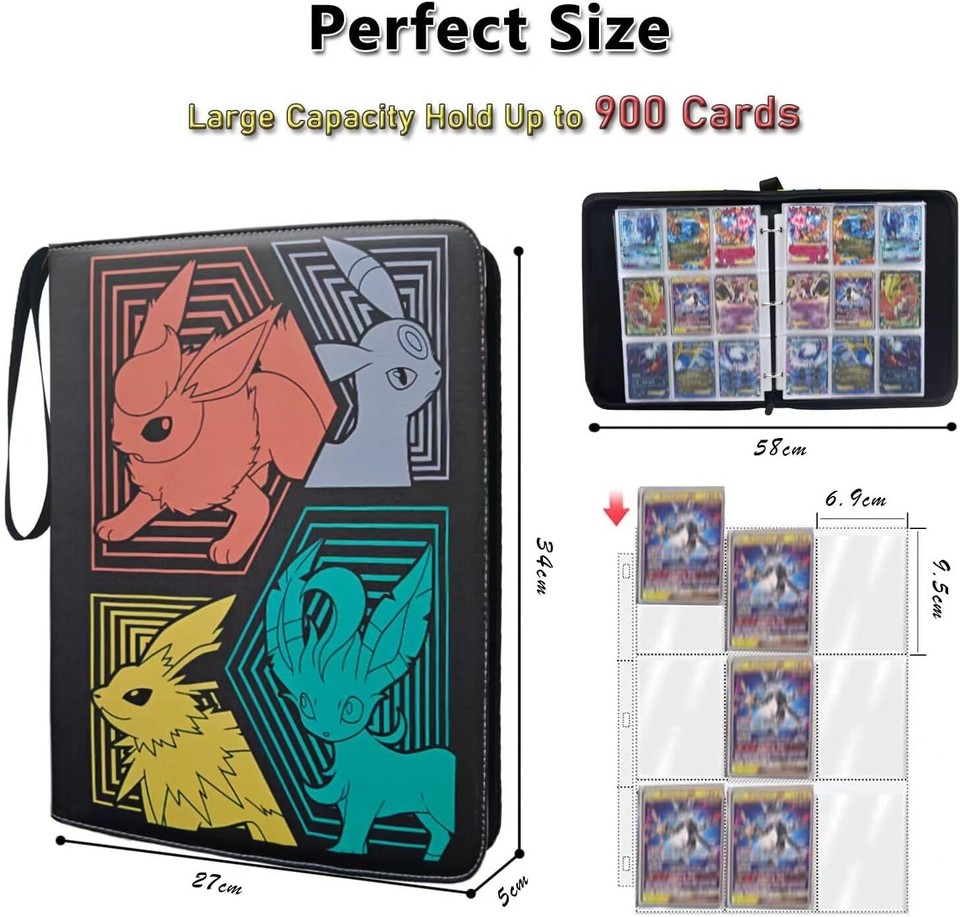 For Pokemon Trading Cards Album Folder 400/900 Pockets Card Binder ...