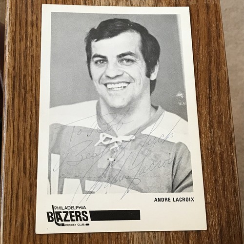 Andre Lacroix Signed RARE Postcard Philadelphia BLAZERS WHA All Time ...