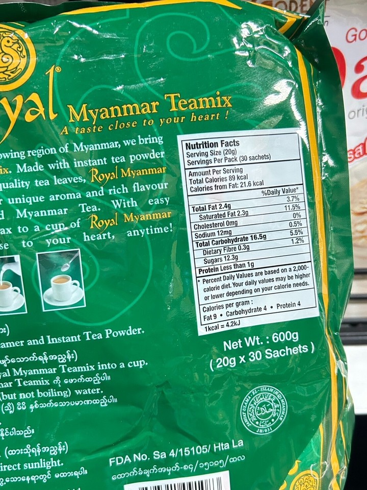 2x Royal Myanmar Tea Milk 3 in 1 Burmese Teamix Instant Powder Drink ...