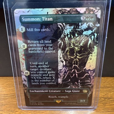Summon: Titan (Borderless) #373 FOIL - MTG Final Fantasy (FIN ...