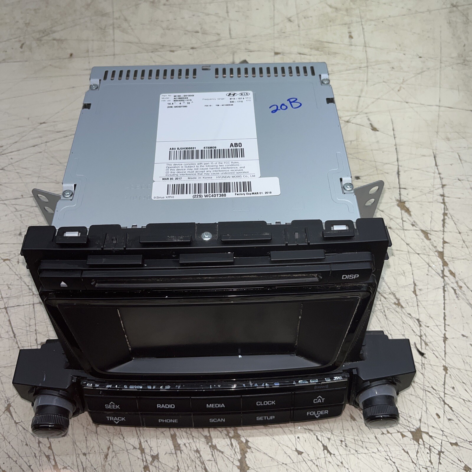 2016-2018 HYUNDAI TUCSON DASH RADIO CD PLAYER DISPLAY 96180-D31004X OEM ...