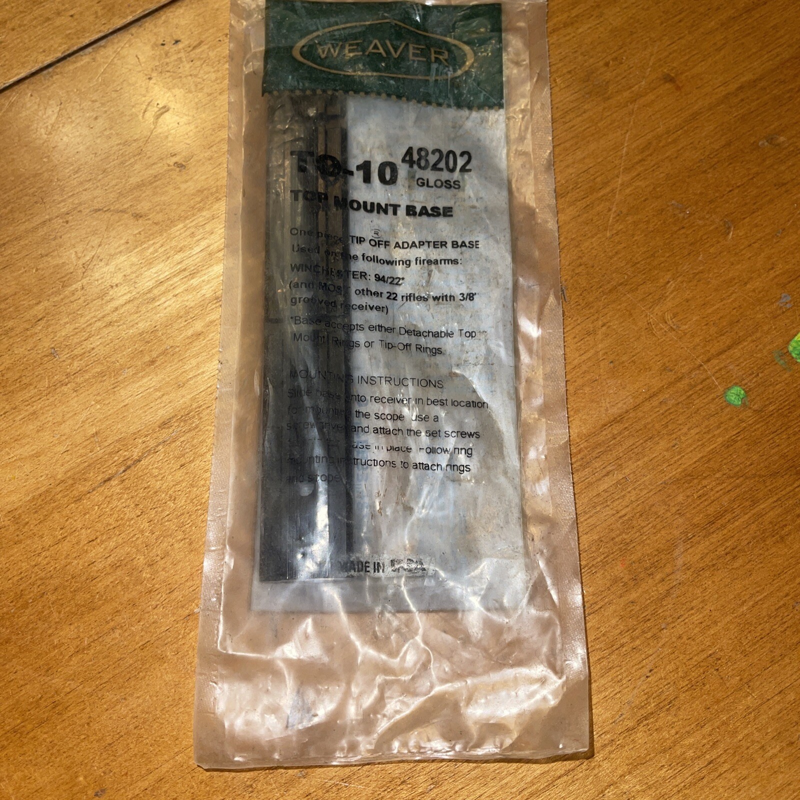 Weaver+48202+To-10+Tip+off+1+Piece+Scope+Mount+Base+Gloss+Wv48202 for ...