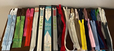 Lot of 45 Zippers-Various Colors, Lengths, Styles, Brands, See Photos ...