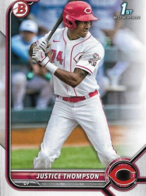 2022 Bowman Paper #BP-59 Justice Thompson Cincinnati Reds - 1st Bowman ...