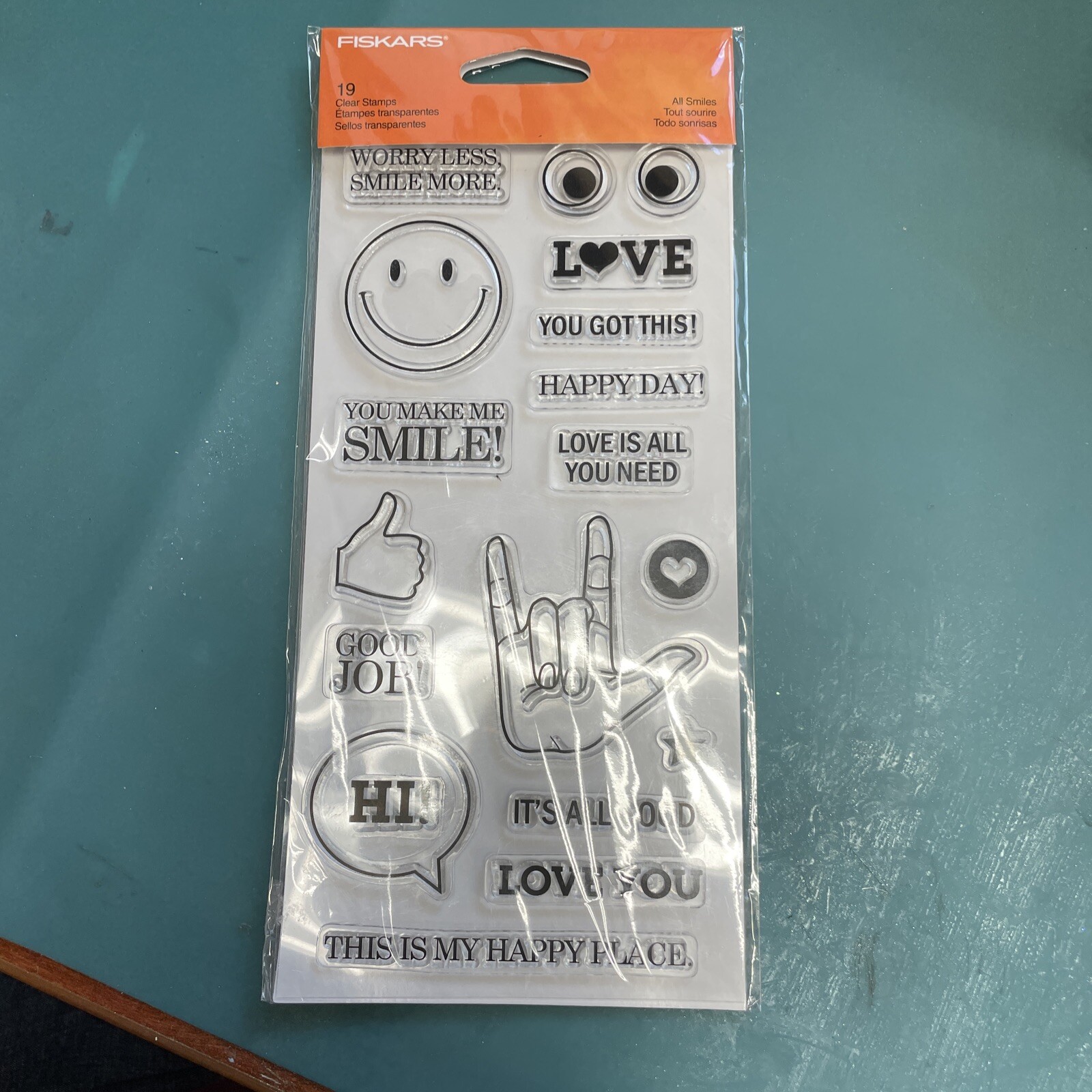 All Smiles & Love Clear Acrylic Stamp Set by Fiskars Stamps NEW! | eBay