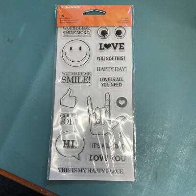 All Smiles & Love Clear Acrylic Stamp Set by Fiskars Stamps NEW! | eBay