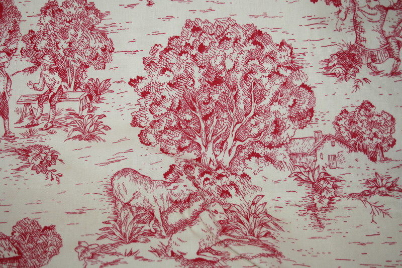 60 INCH WIDE - RED AND WHITE TOILE - 100% COTTON FABRIC | eBay