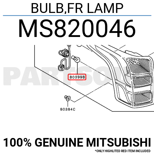 MS820046 Genuine Mitsubishi BULB,FR LAMP | eBay