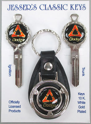 Black Dodge Triangle White Gold Deluxe Classic Key Set 1970 1971 72 73 ...
