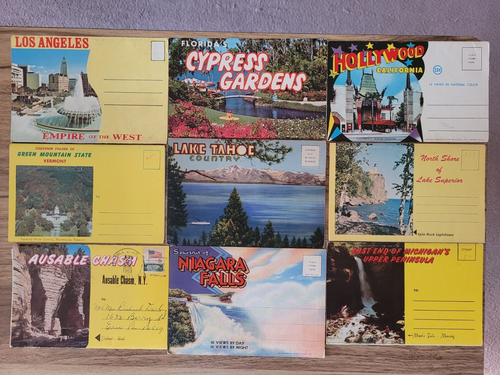 Vintage Lot (18) assorted UNITED STATES SOUVENIR POSTCARD FOLDERS ...
