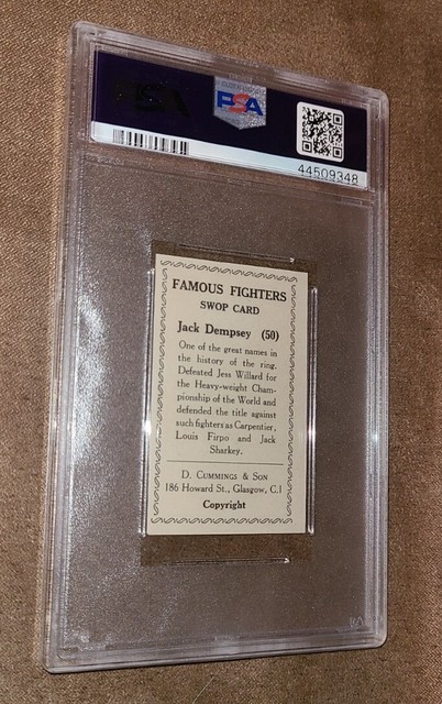 1947 D. Cummings & Son Famous Fighters Swop Cards - #50 Jack Dempsey ...