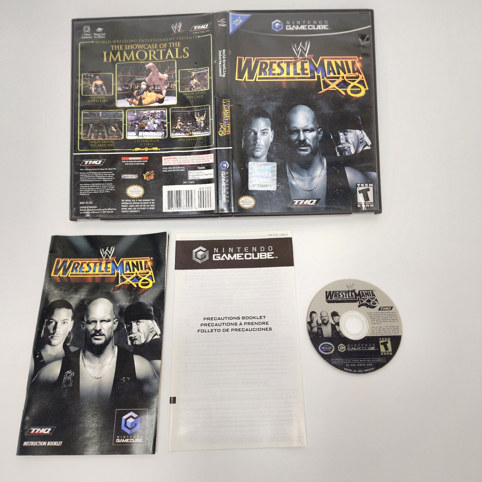 *TESTED* WWE WrestleMania X8 (Nintendo GameCube, 2004) Case Disc Manual ...