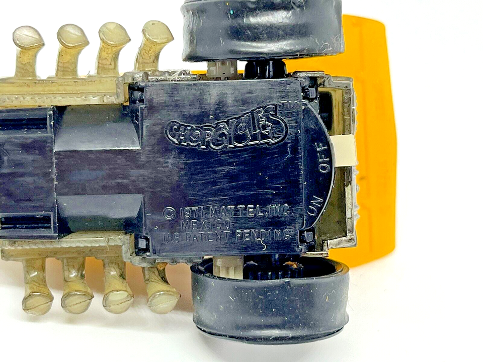 VTG - MATTEL HOT WHEELS CHOP CYCLE YELLOW SPEED STEED w/ BROWN RIDER ...