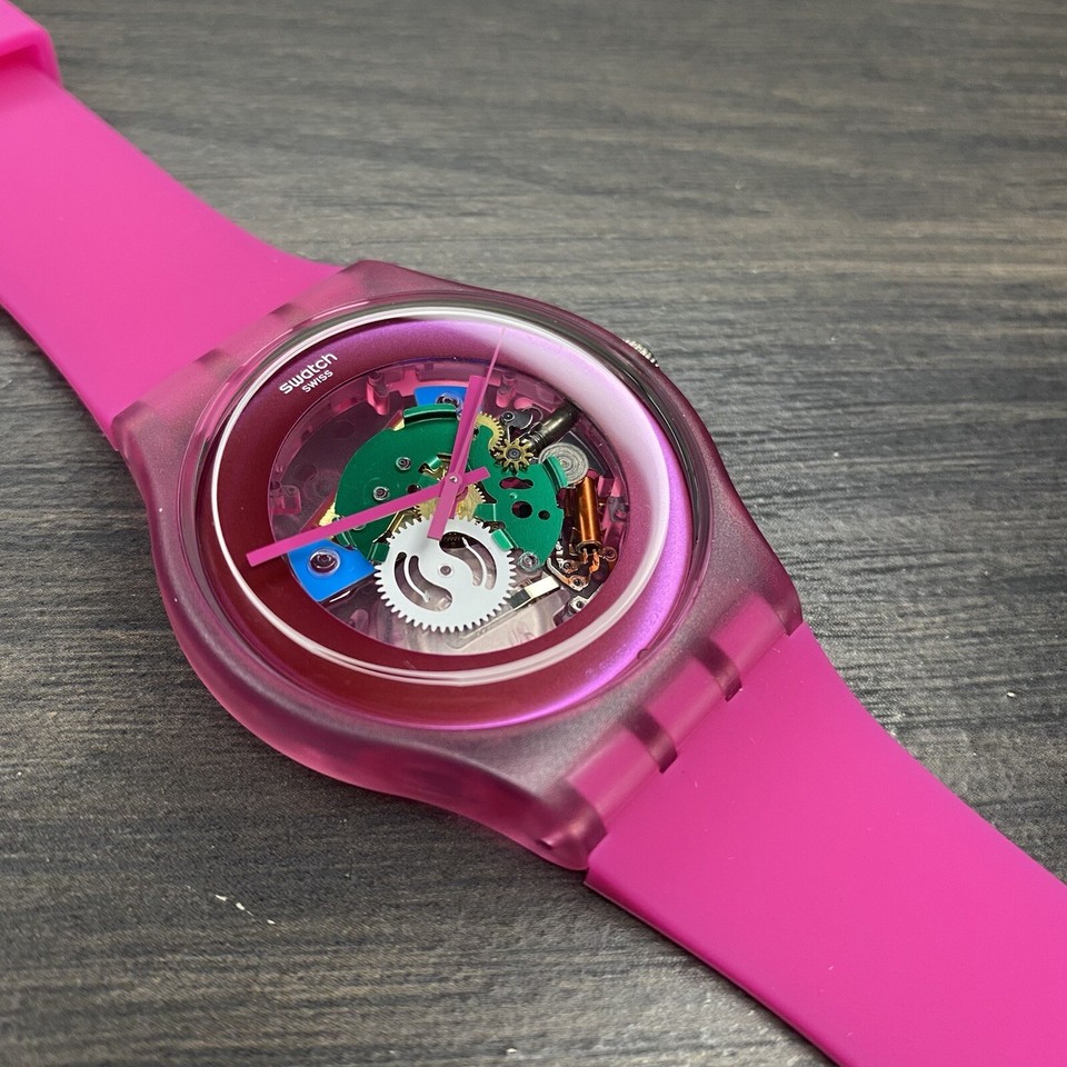 NEW! Limited Edition! Swatch New Gent 41mm PINK LACQUERED Skeleton | eBay