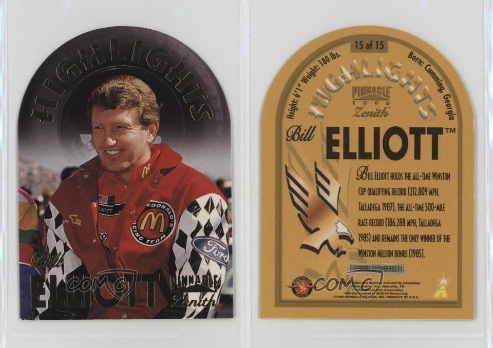 1996 Pinnacle Zenith Highlights Bill Elliott #15 HOF 0q3 | eBay
