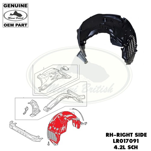 LAND ROVER FRONT WHEEL ARCH SHIELD VENT RIGHT RR SPORT SCH 4.2L ...