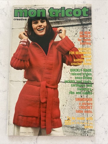 Mon Tricot No 13 Vintage Creative Crochet & Hand-Knitting Magazine With ...