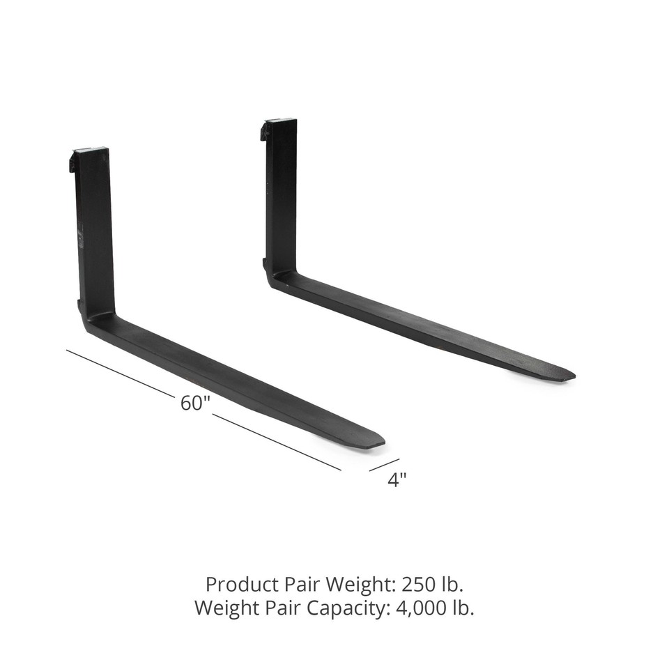 Titan Attachments 60in Pallet Fork Blades, Class II Carriage Mounting ...