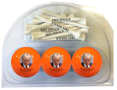 Trump Orange Golf Balls - Set of 3 Balls and 20 Tees - Never Surrender ...
