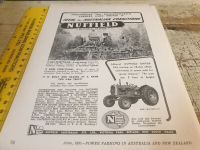 1951 NUFFIELD UNIVERSAL Tractor Australian Sales Advert | eBay Australia