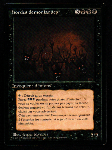MRM FR/VF Hordes d moniaques - Demonic Hordes NM MTG magic FBB R19 | eBay