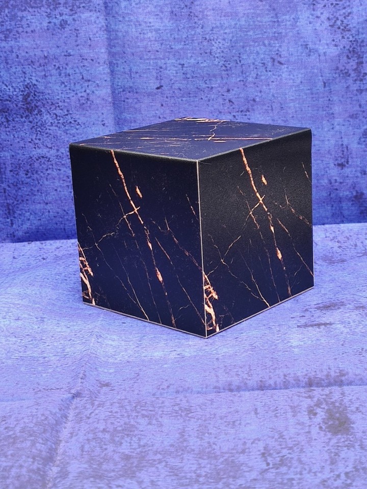 Black Marble Display Box 4 inch Jewelry Cube Riser 5 Sided Display ...