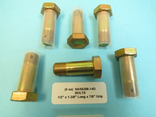 (6) 1/2”-20 x 1-3/8” Long x 7/8” Grip Close Tolerance Aerospace Bolt ...