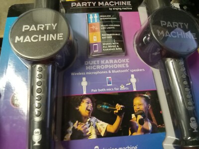 NEW SEALED Party Machine by Singing Machine Duet Karaoke Microphones ...