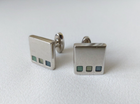 Modern Polished Steel Fixed Back Cufflinks | eBay UK