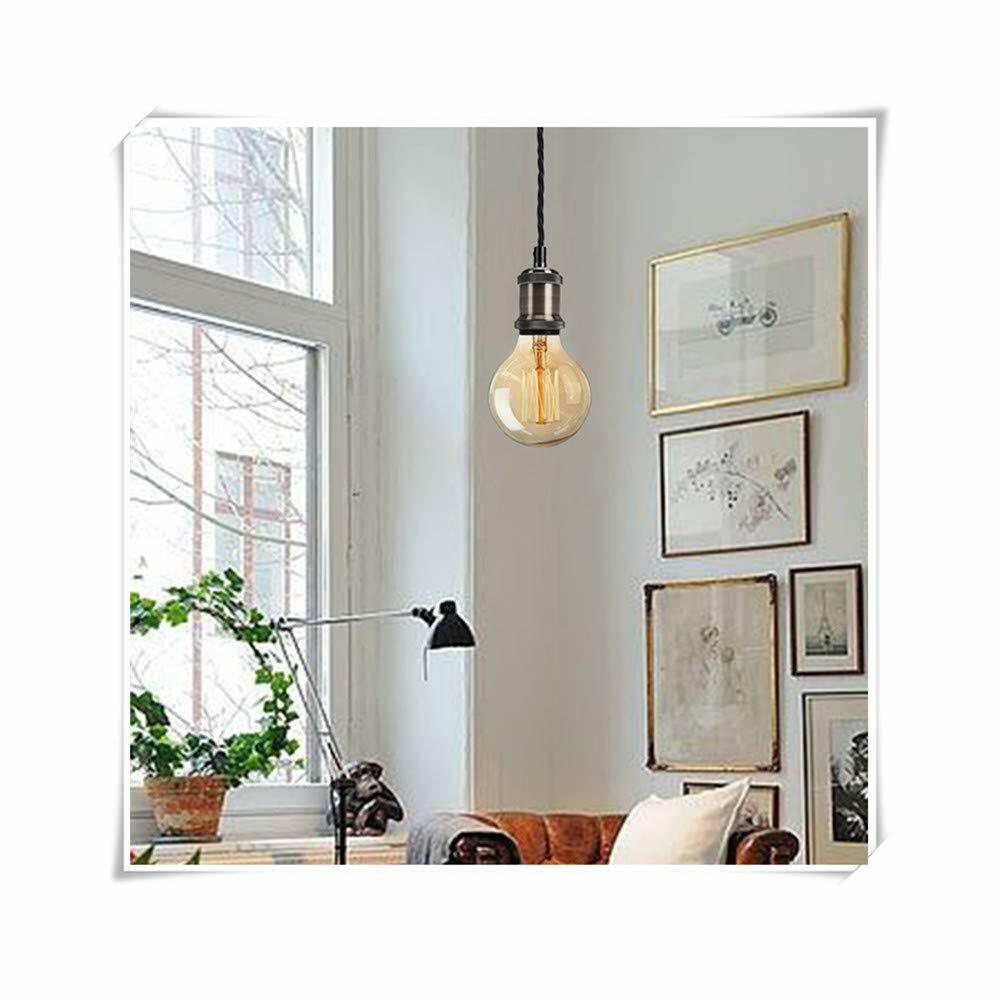 Ceiling Hanging Pendant Light Fabric Flex Lamp Holder E27 Fitting ...