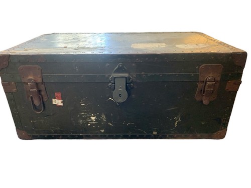 Yale Military Storage Trunk #45T VTG Wooden Foot Locker WWll - Vietnam ...