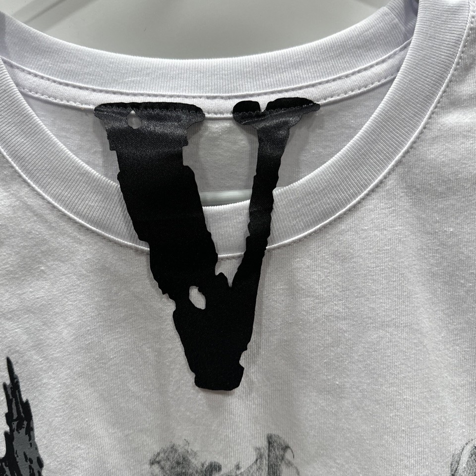 Vlone T shirt Angel Skeleton Devil Black Big Logo Streetwear Rap Luxury ...