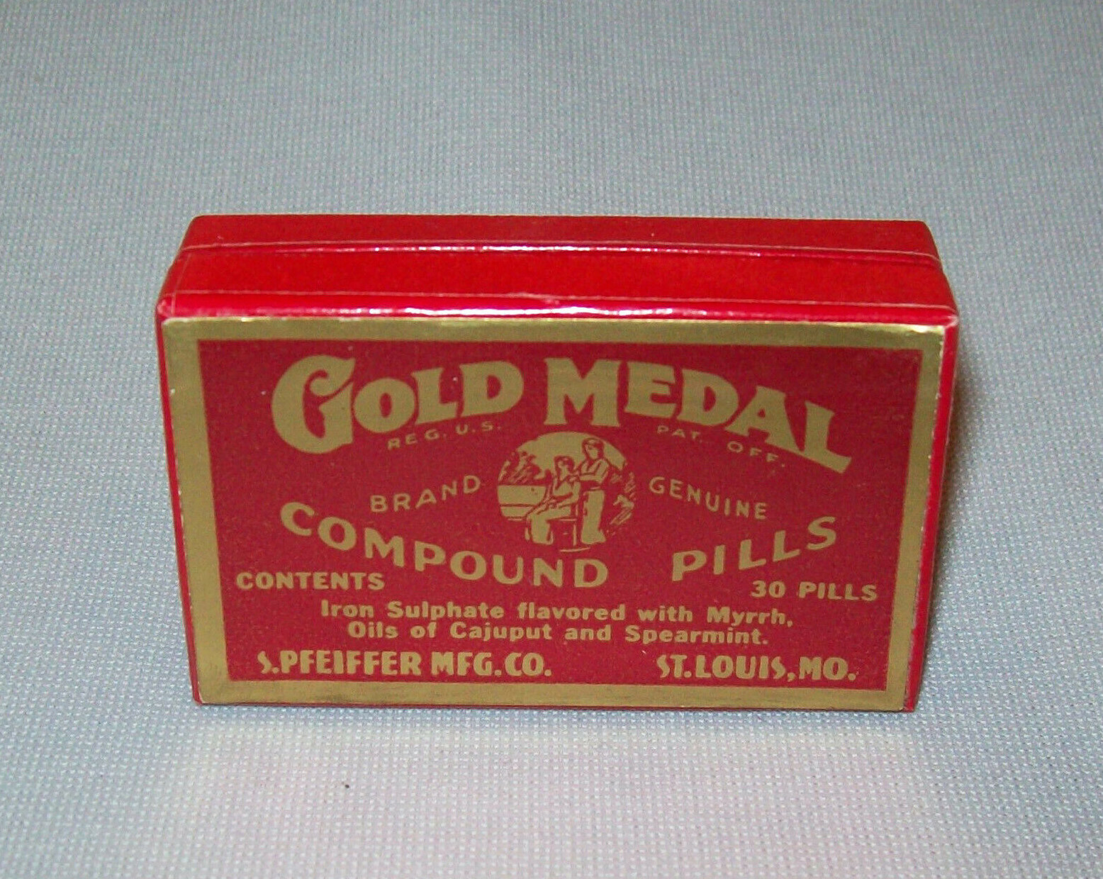 Antique Vtg C 1900s Unopened Deadstock Gold Medal Compound Pills Iron ...
